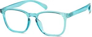 Zenni Classic Square Full Rim Glasses - Aqua