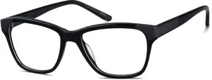 Zenni Classic Square Full Rim Glasses - Black