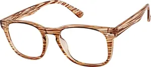 Zenni Classic Square Full Rim Glasses - Brown