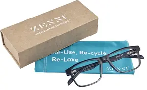Zenni Rectangle Eyeglasses Recycled Pet Full Rim Frame - Navy Blue