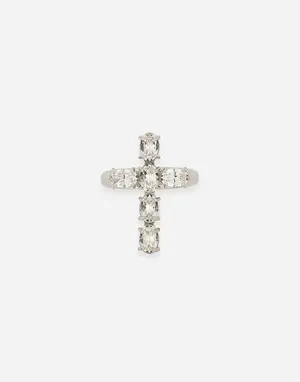 Dolce & Gabbana Ring With Rhinestone Cross - Crystal