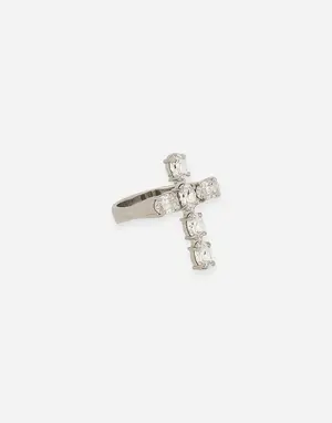 Dolce & Gabbana Ring With Rhinestone Cross - Crystal