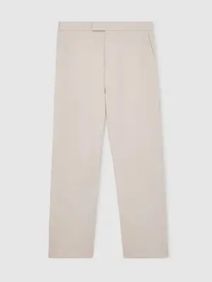 REISS Found Slim Fit Stretch Drawstring Trousers - Stone