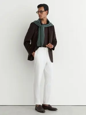 REISS Found Slim Fit Stretch Drawstring Trousers - White