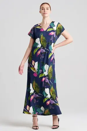 Natori Daido Short Sleeve Caftan - Black