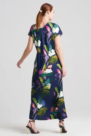 Natori Daido Short Sleeve Caftan - Black