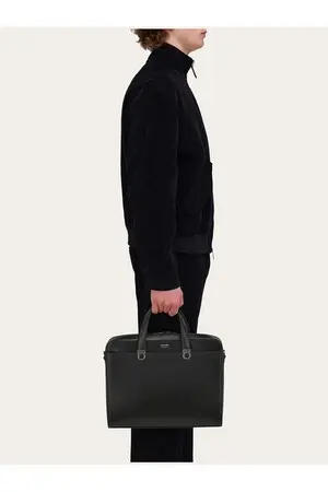 FERRAGAMO Gancini Briefcase - Black