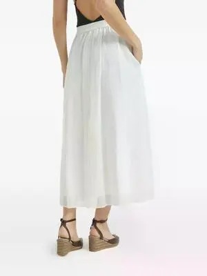 Brunello Cucinelli Cotton Midi Skirt - White