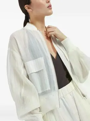 Brunello Cucinelli Striped Bomber Jacket