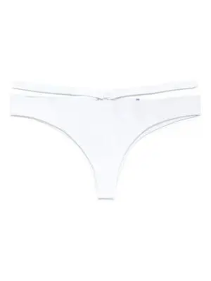 MAISON CLOSE Fatale Tanga Bikini Bottoms - White