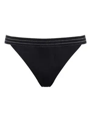 ERES Rayonnant Striped-waistband Bikini Bottom - Black