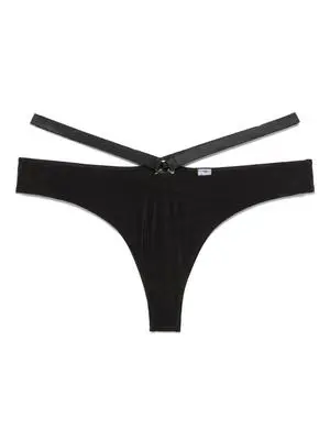 MAISON CLOSE Fatale Tanga Bikini Bottom - Black