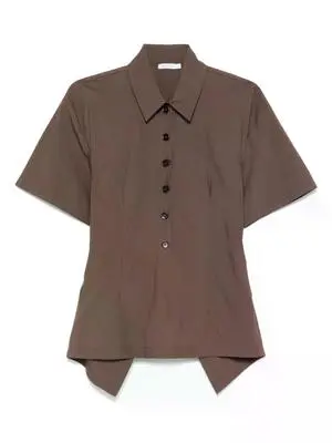 Patrizia Pepe Open-back Polo Top - Brown