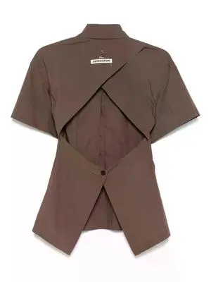 Patrizia Pepe Open-back Polo Top - Brown