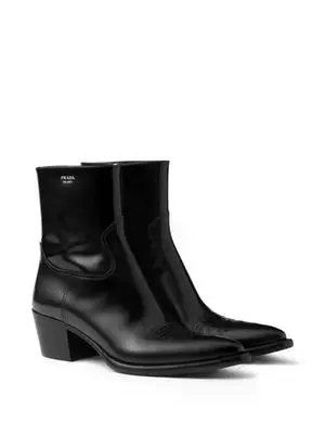 Prada Brushed-finish Leather Boots