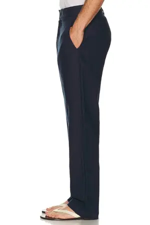 Nn07 Aden Linen Trousers - Navy Blue