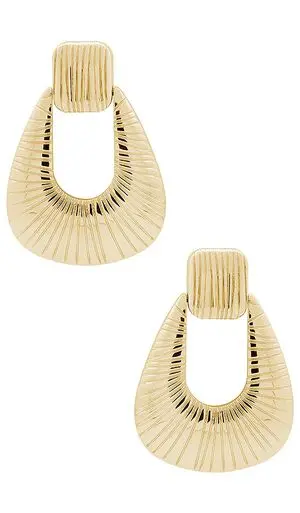Ronny Kobo Striated Door Knocker Earrings - Gold