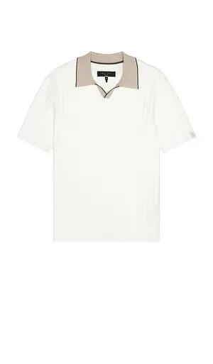 Rag & Bone Sanford Johnny Collar Polo In White - Chalk