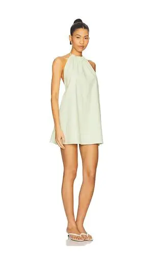 SNDYS. Alysse Halter Mini Dress - Matcha