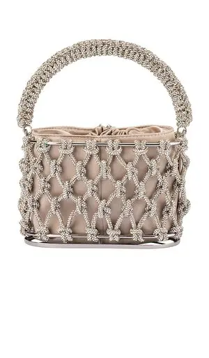 OLGA BERG Amelia Crystal Cage Bag