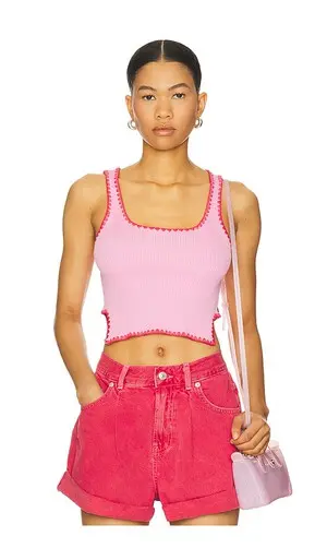 ONETEASPOON Scallop Knitted Vest - Pink