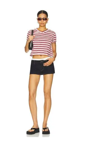 Lioness North Light Striped Cropped Tee