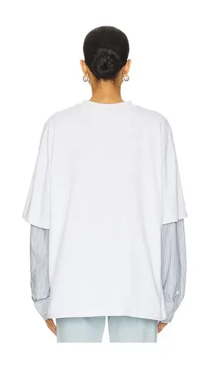 Lioness Bottega T-shirt With Contrasting Sleeves - Grey