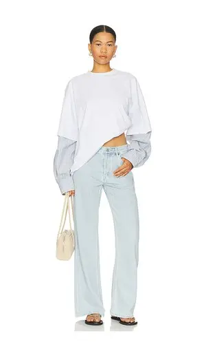 Lioness Bottega T-shirt With Contrasting Sleeves - Grey