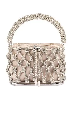 OLGA BERG Amelia Crystal Cage Bag