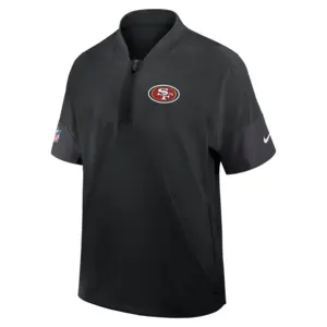 Nike San Francisco 49ers Sideline Coach Nfl 1/2-zip Short-sleeve Jacket - Black