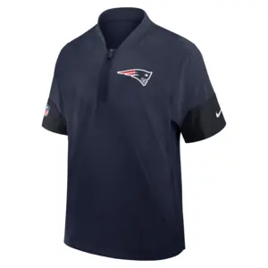 Nike New England Patriots Sideline Coach Nfl 1/2-zip Short-sleeve Jacket - Blue
