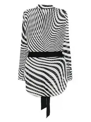 MAISON CLOSE Fever Zebra Print Shirt Dress