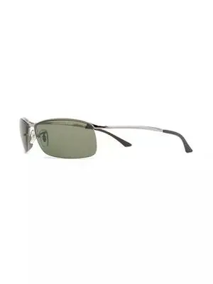 Ray-ban Rb3183 Rectangular Sunglasses - Silver