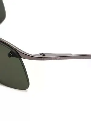 Ray-ban Rb3183 Rectangular Sunglasses - Silver