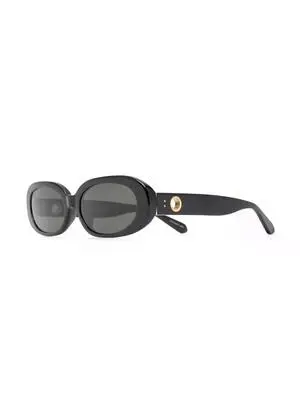 Linda Farrow Oval-frame Sunglasses - Black