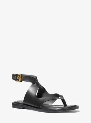 Michael Kors Irene Leather Wrap Sandal - Black