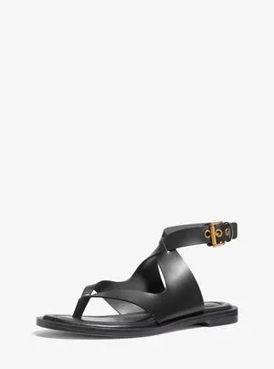 Michael Kors Irene Leather Wrap Sandal - Black
