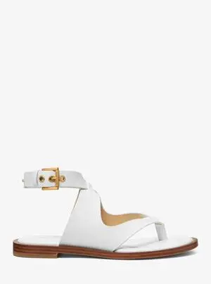 Michael Kors Irene Leather Wrap Sandal - White