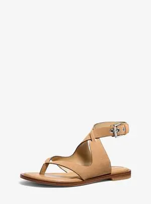 Michael Kors Irene Suede Wrap Sandal - Brown