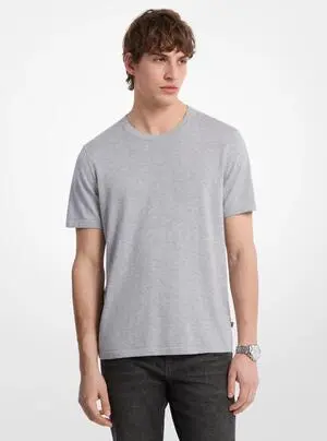 Michael Kors Cotton Short-Sleeve Sweater Brown