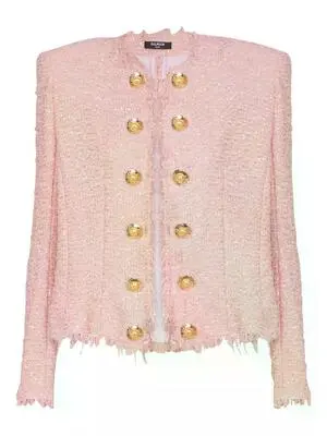 Balmain Sequin-embellished Tweed Jacket - Pink