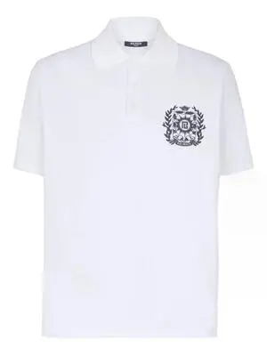 Balmain Logo-print Polo Shirt - White