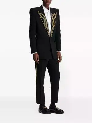 Balmain Embroidered-collar Blazer - Black