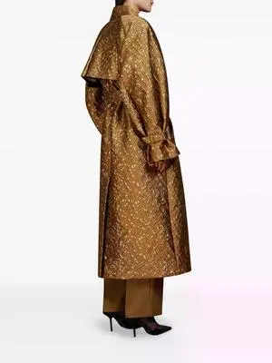 Max Mara Metallic Jacquard Trench Coat