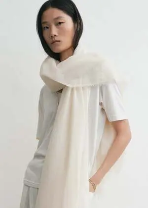 TOTEME Light Wool Blanket Scarf - White
