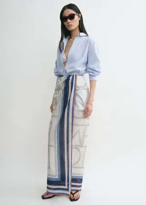 TOTEME Collector Sarong Ecru/navy - Blue