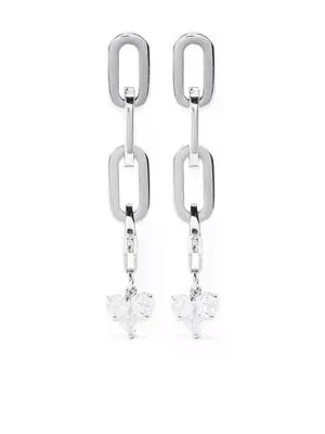 ELLEN CONDE Crystal-charm Dangle Earrings - Silver