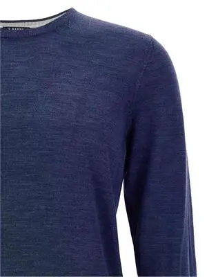 BARBA NAPOLI Long-sleeved Crew-neck Sweater - Blue