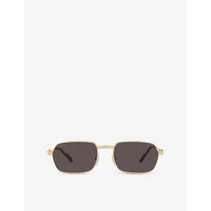 CARTIER Rectangular-frame Metal Sunglasses - Gold