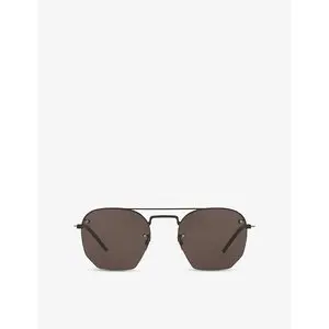Saint Laurent Sl 422 Round-frame Metal Sunglasses - Black